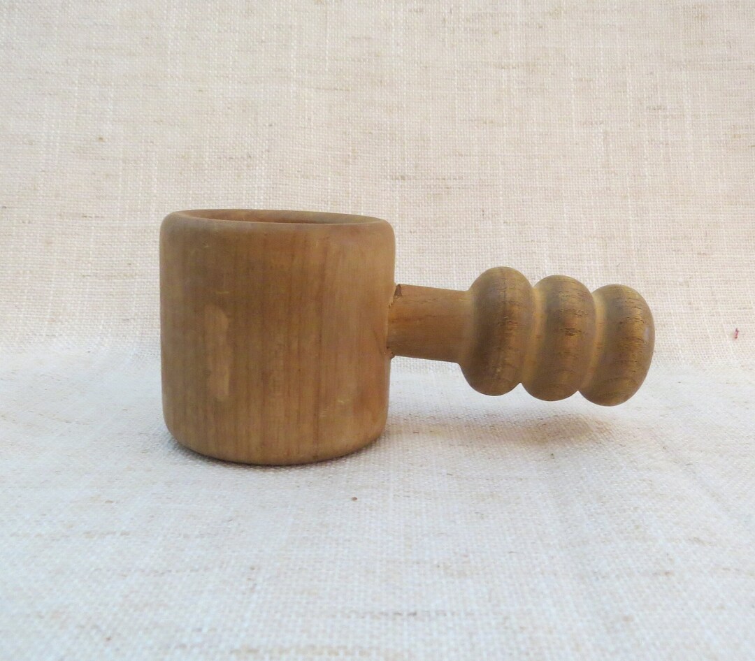 Vintage Wood Wooden Carved Handheld Nut Cracker Nut Bowl Accessory ...