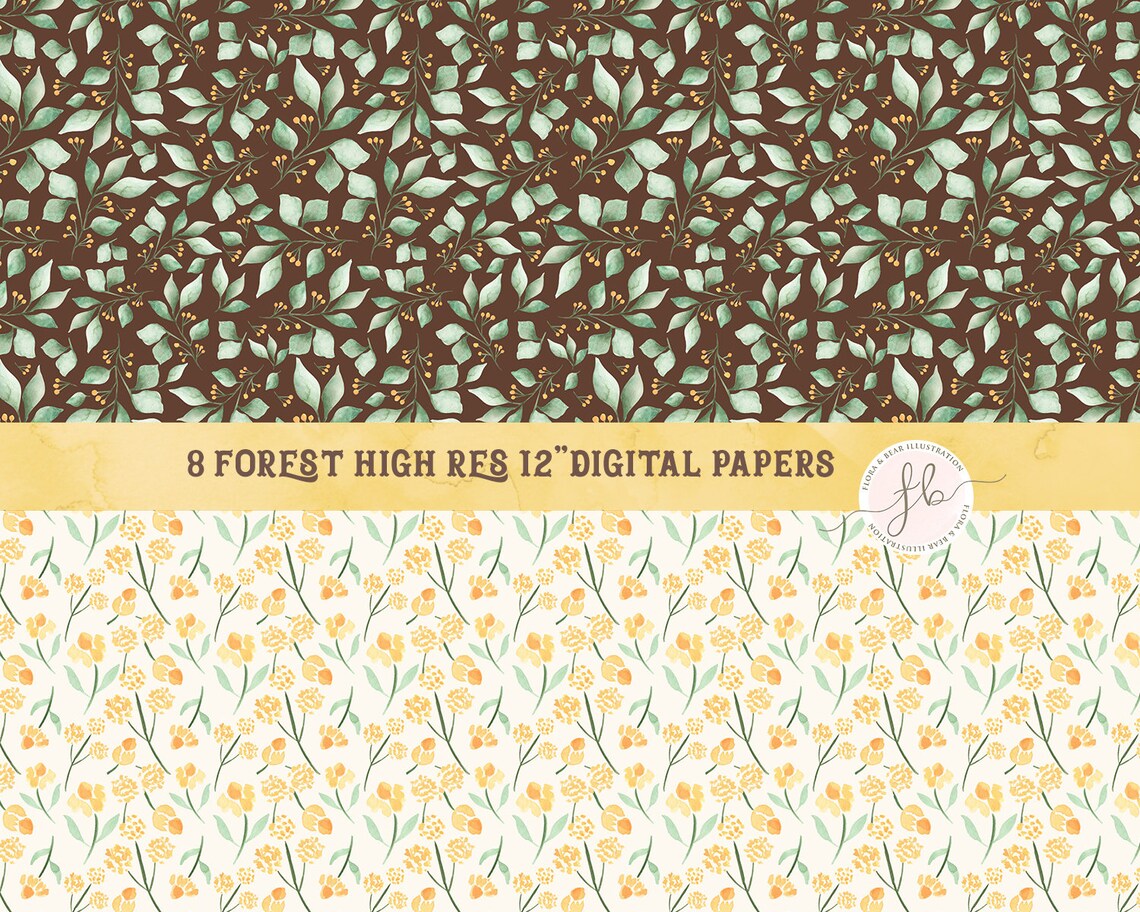 Digital Paper Downloadable Prints Digital Print Pattern Flower | Etsy