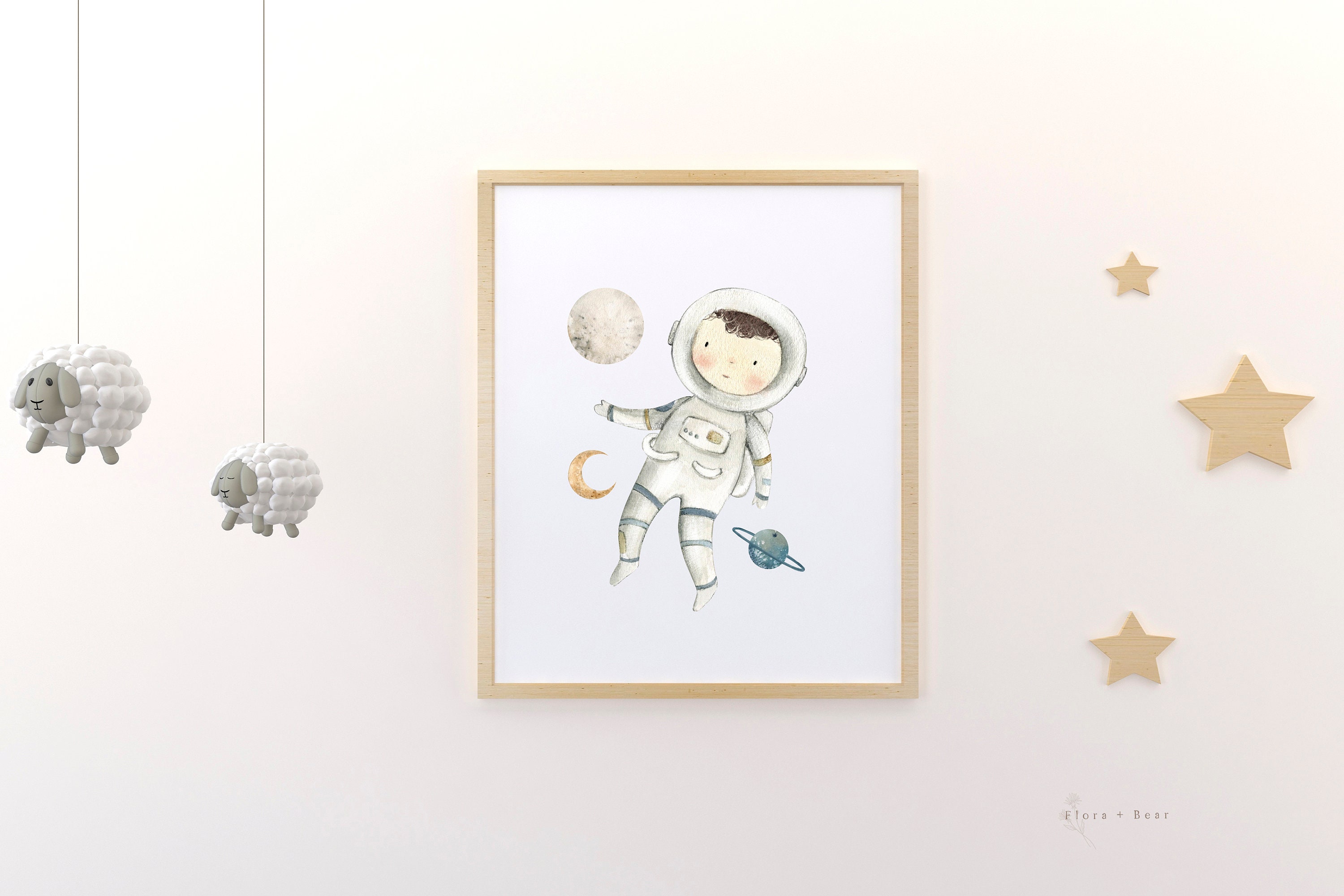 Astronaut in Space Watercolor Clipart Set - Etsy