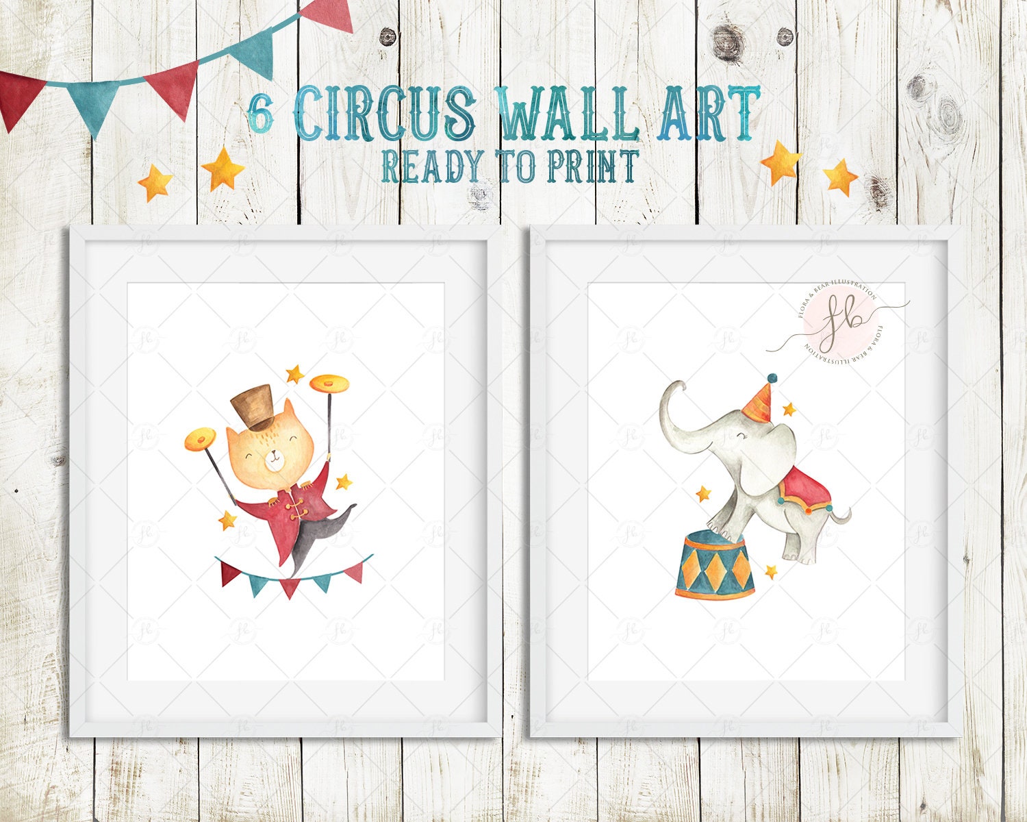 Circus Downloadable Prints Nursery Wall Art Printable Digital Download ...
