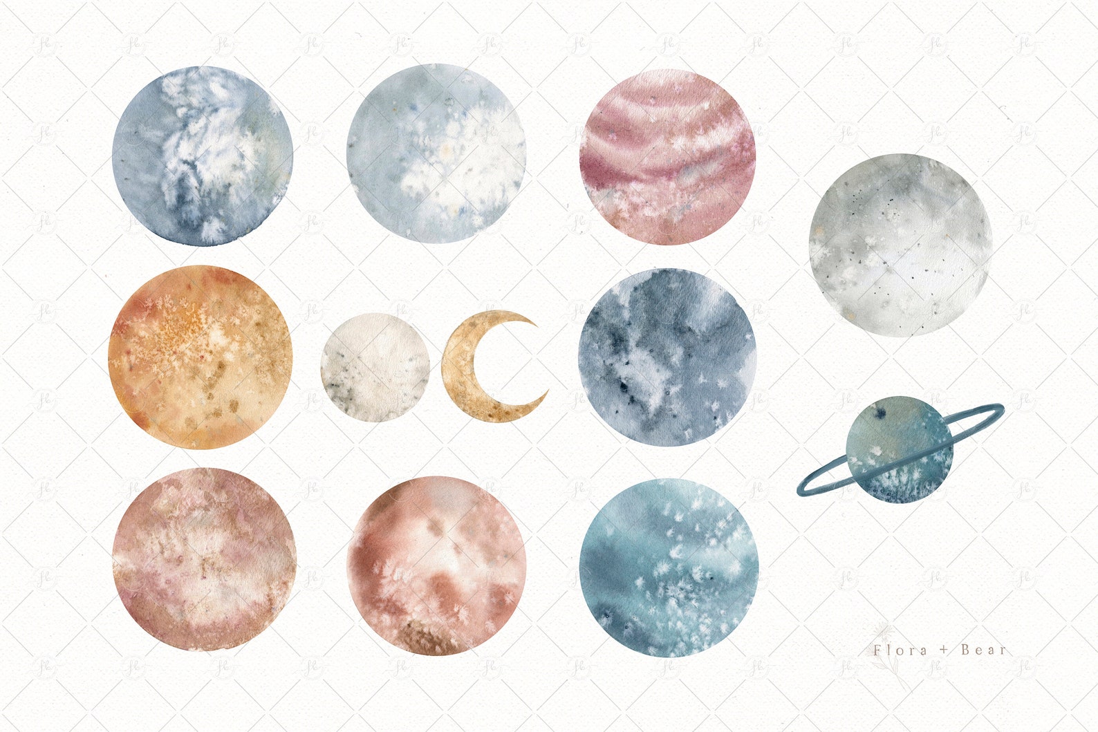 Astronaut in Space Watercolor Clipart Set - Etsy