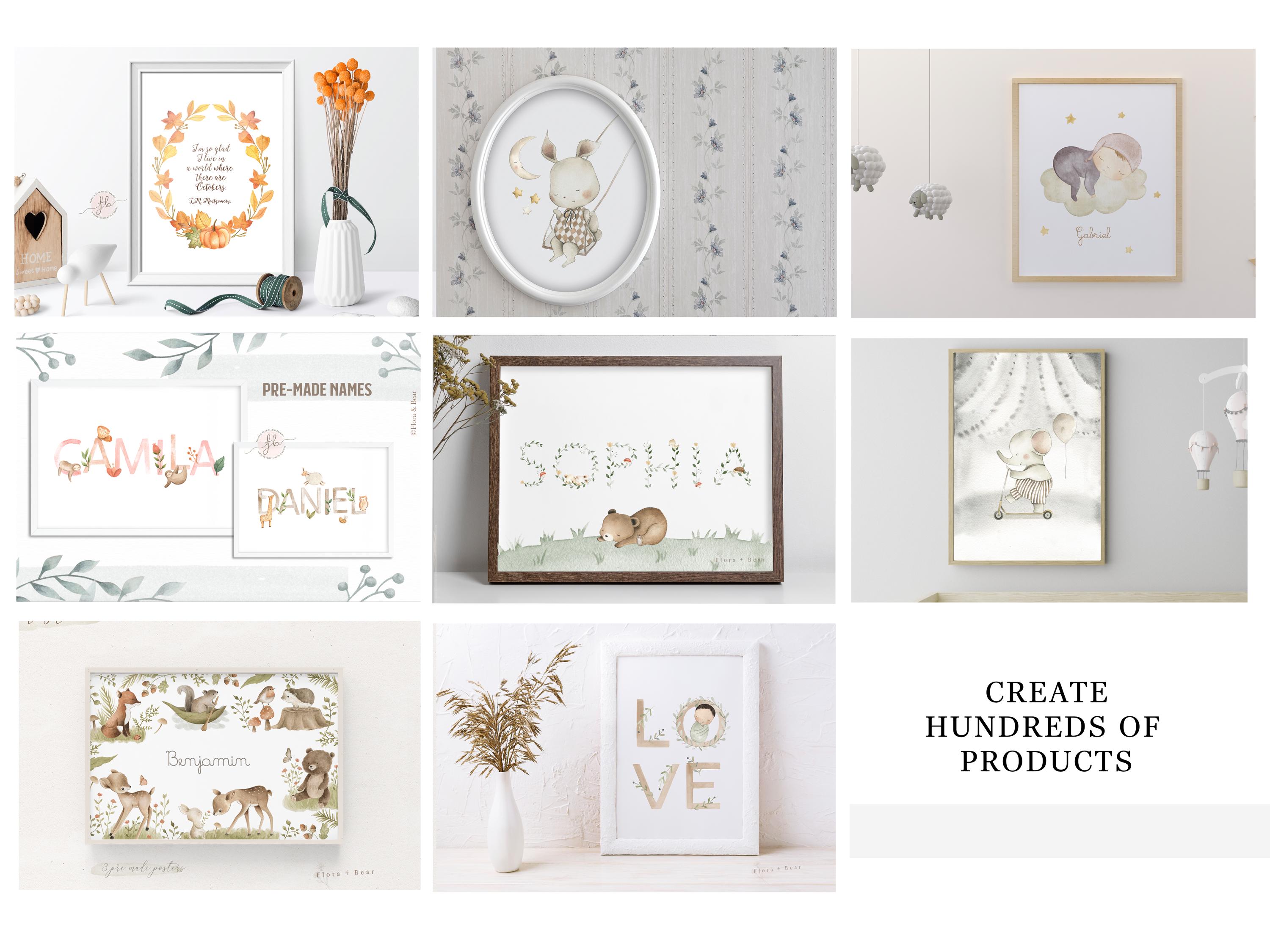 Whole Shop Bundle, Mega Bundle, Watercolor Clipart, Clipart Mega Bundle ...