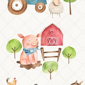Farm Animals Watercolor Clipart Digital Download Printable Clip Art ...