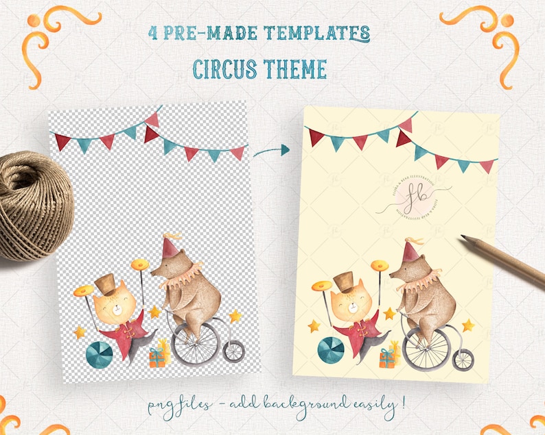 Circus Invitation Printable Template Birthday Bear Elephant | Etsy