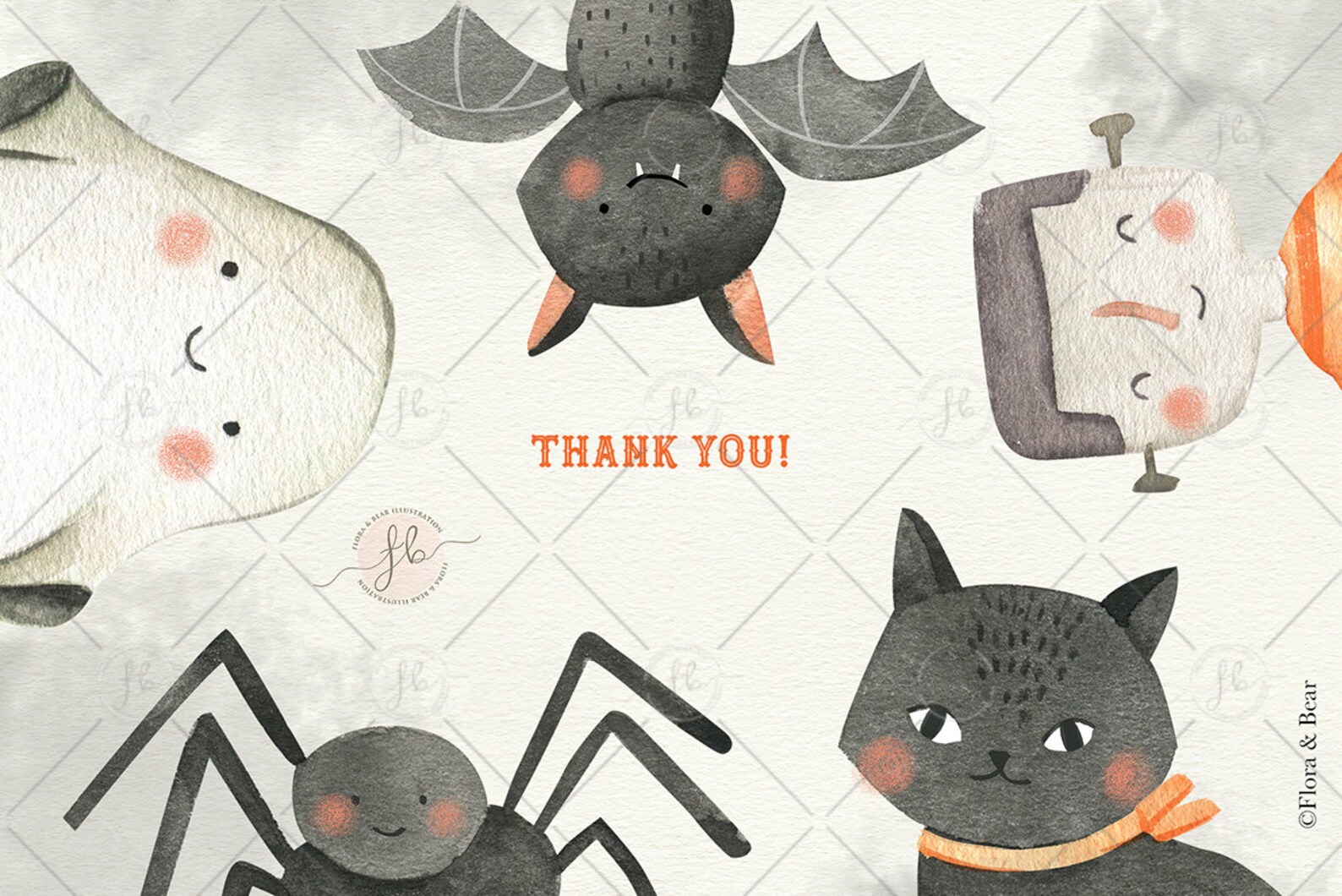 Halloween Watercolor Clipart Cute Fall Pumpkin Autumn Clipart - Etsy