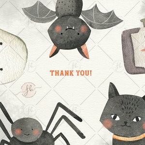 Halloween Watercolor Clipart Cute Fall Pumpkin Autumn Clipart - Etsy