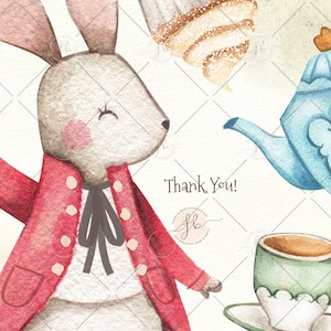 Alice in Wonderland Tea Party Watercolor Clipart - Etsy