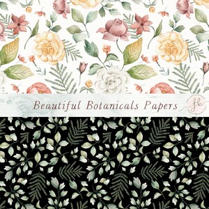 Floral Pattern Digital Paper Botanical Planner Printable Instant ...