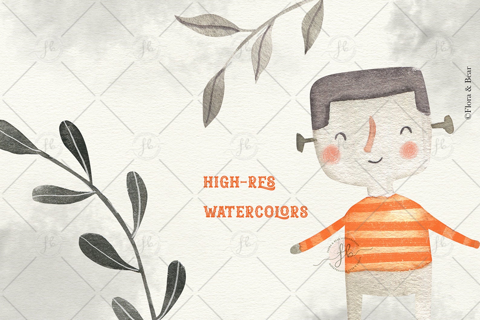 Halloween Watercolor Clipart Cute Fall Pumpkin Autumn Clipart - Etsy