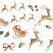 Santa & Reindeers Watercolor Clipart, Winter Holidays - Etsy