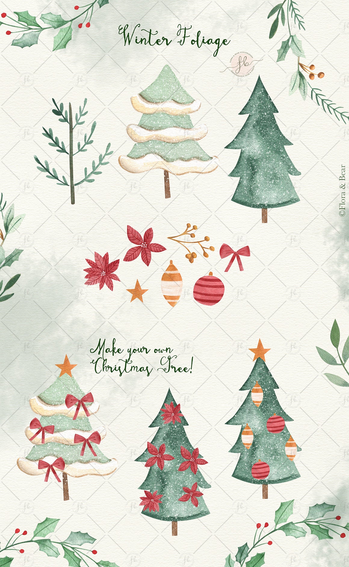 Christmas Clipart Winter Holidays Watercolor Clipart Santa Claus ...
