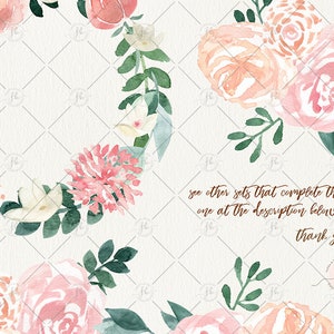 Boho Flowers Watercolor Clipart Floral Clipart Digital Download Planner ...