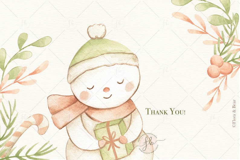 Watercolor Clipart Baby First Christmas Santa Claus Snowman | Etsy