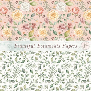 Floral Pattern Digital Paper Botanical Planner Printable Instant ...