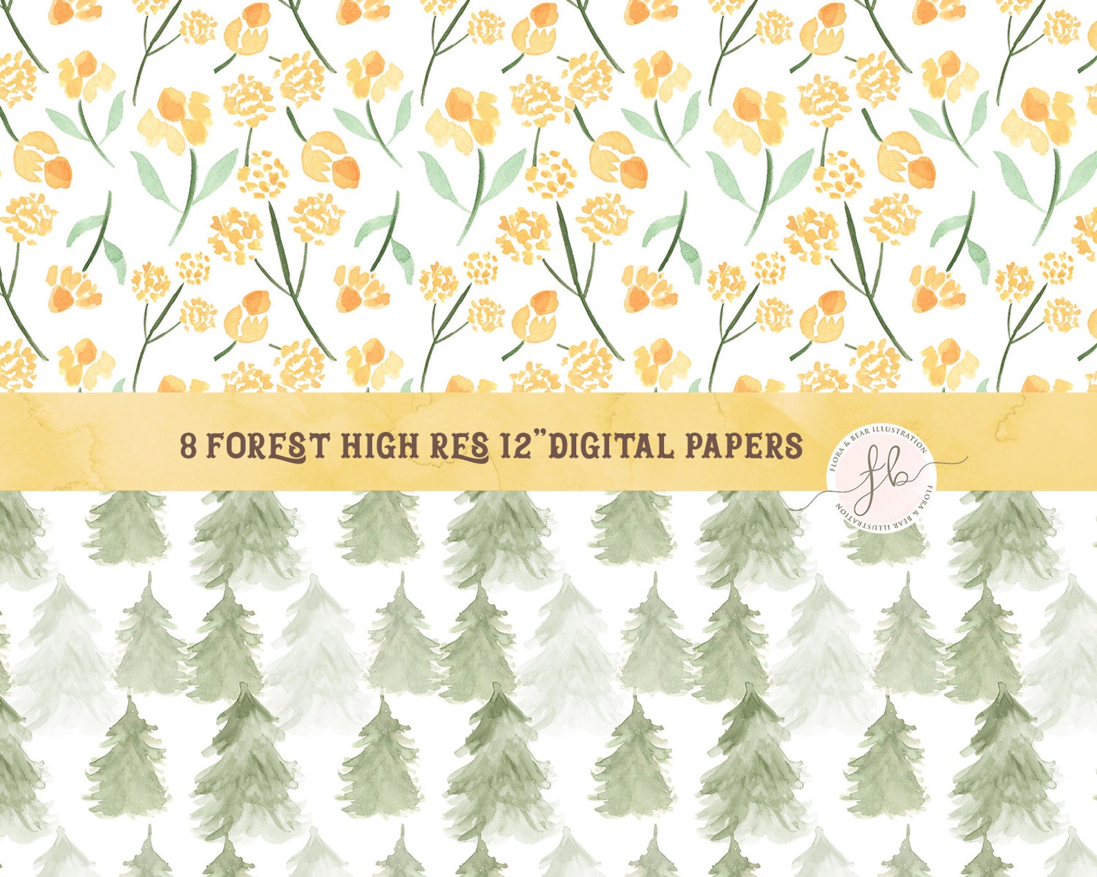 Digital Paper Downloadable Prints Digital Print Pattern Flower | Etsy
