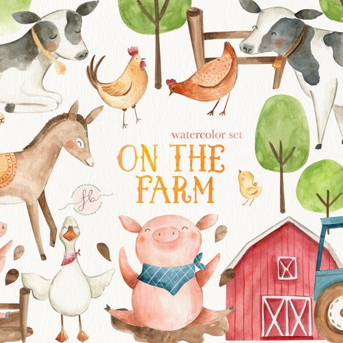 Watercolor watercolour insect farmer png farm animals clipart nature ...