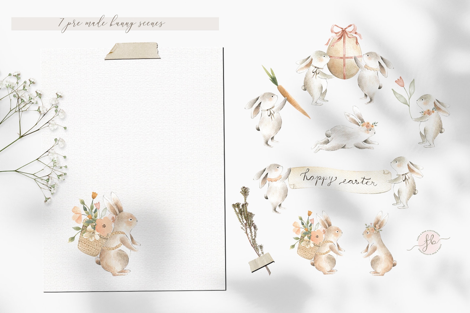 Easter Spring Watercolor Clipart Digital Download - Etsy