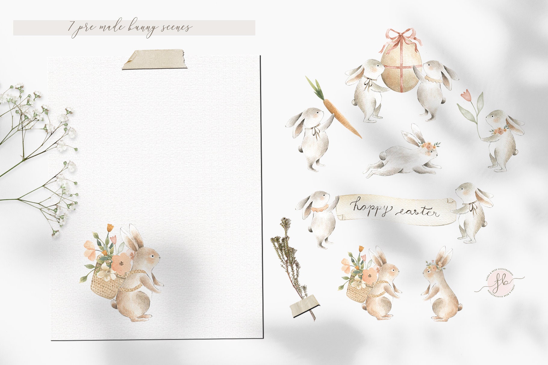 Easter Spring Watercolor Clipart Digital Download | Etsy