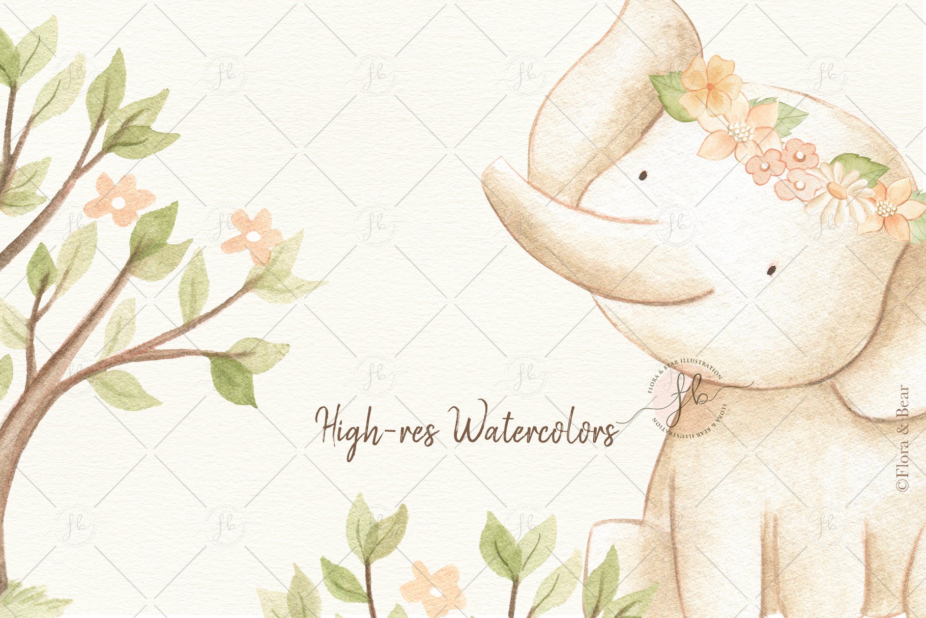 Spring Baby Animals Watercolor Clipart Woodland Forest - Etsy