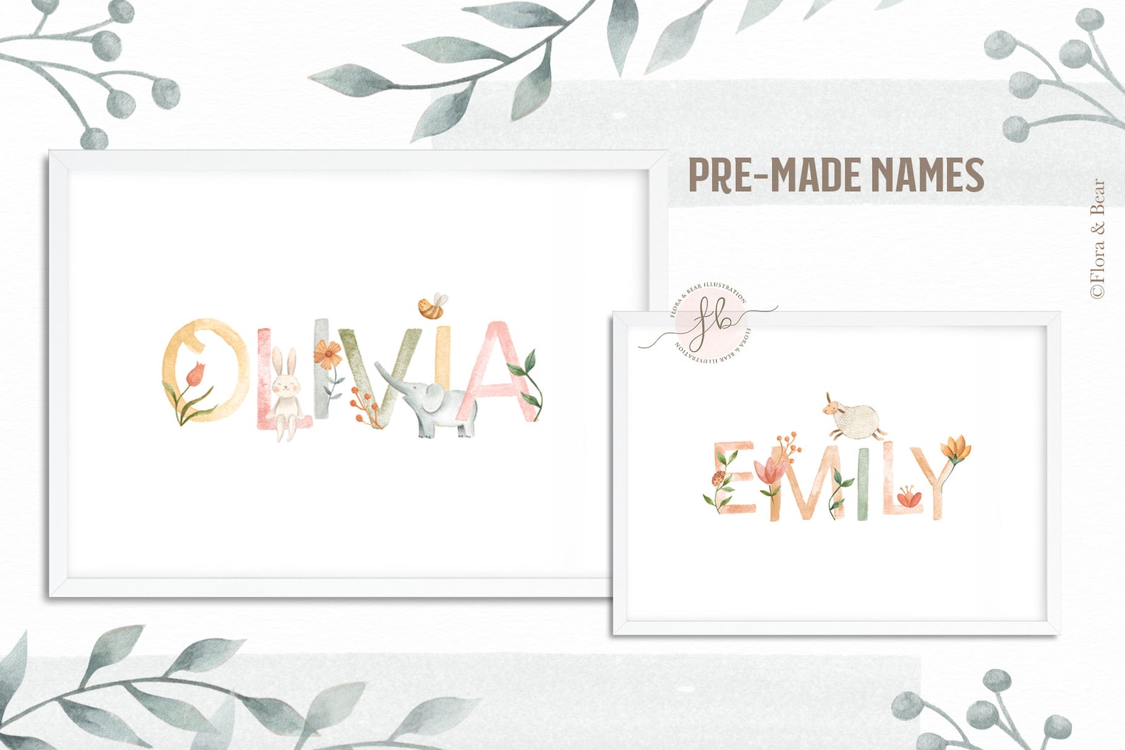 Watercolor Clipart Baby Names Digital Download - Etsy