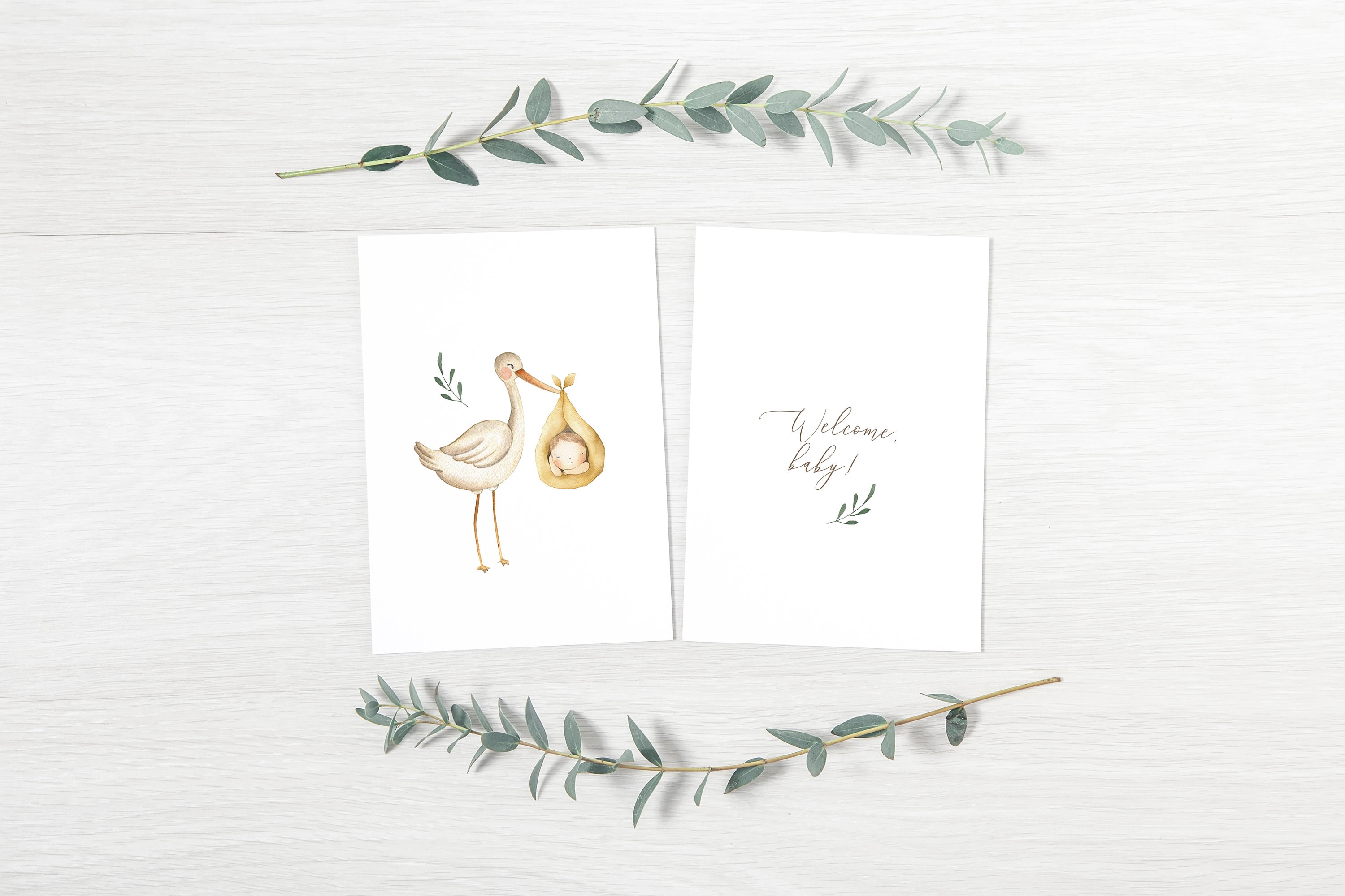 Welcome Baby Watercolor Clipart Set | Etsy