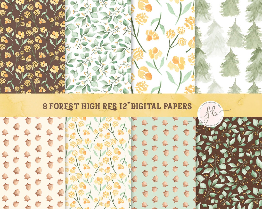 Digital Paper Downloadable Prints Digital Print Pattern Flower ...