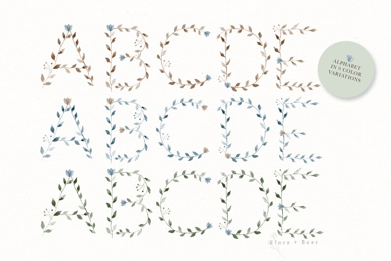 The Woodland Alphabet Watercolor Set - Etsy