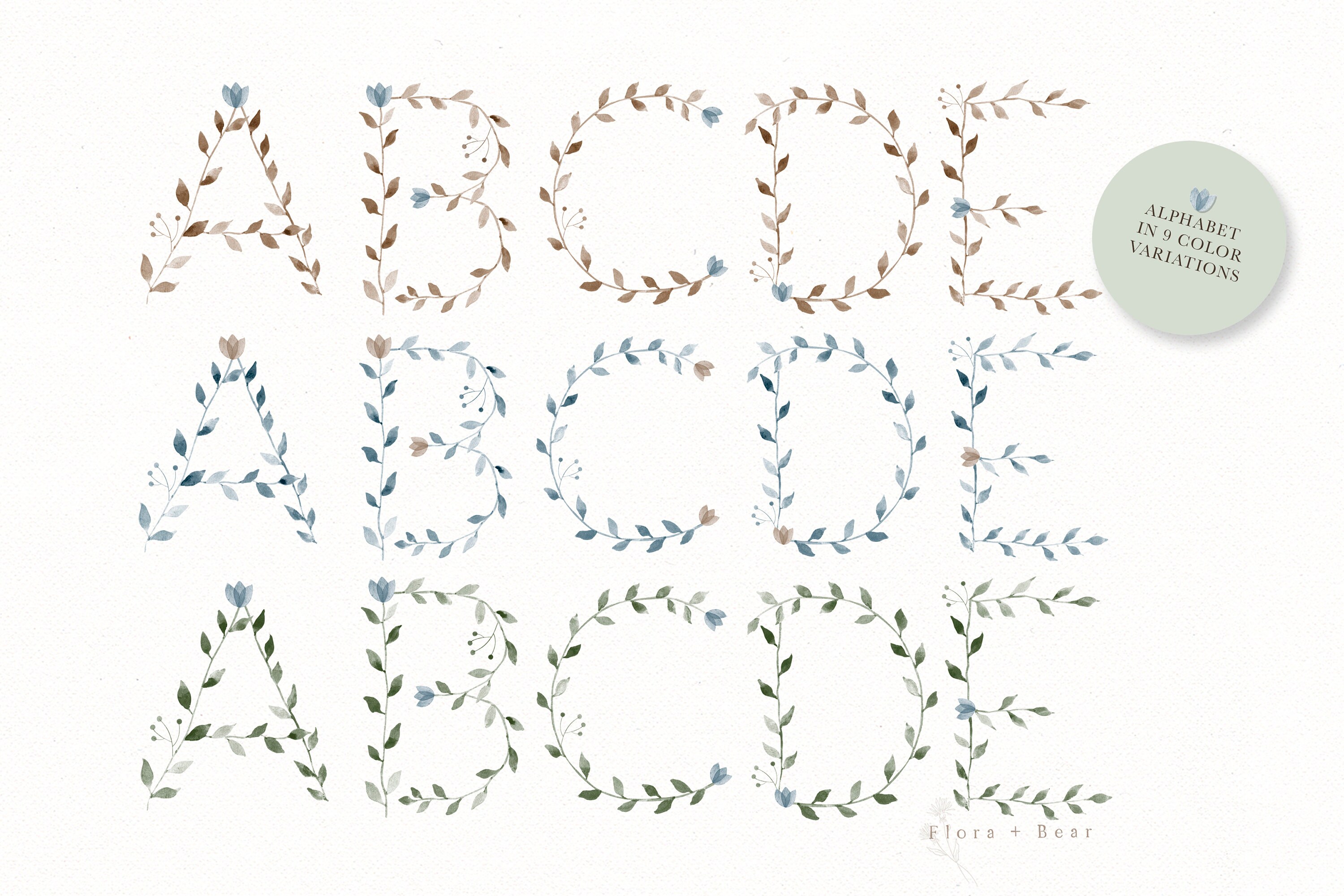 The Woodland Alphabet Watercolor Set - Etsy