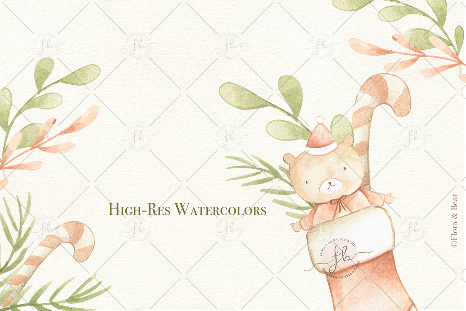 Watercolor Clipart Baby First Christmas Santa Claus Snowman | Etsy