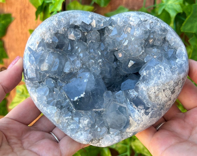 4.32 Lb. Blue Polished Celestite Heart Crystal. You Get This Piece! - Etsy