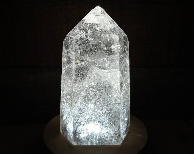 5.75" Clear Quartz Crystal Point Lamp. Polished Quartz Crystal With ...