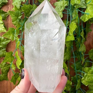 1.29 Lb Polished Quartz Crystal Point With 5 Sided Goddess Face and ...