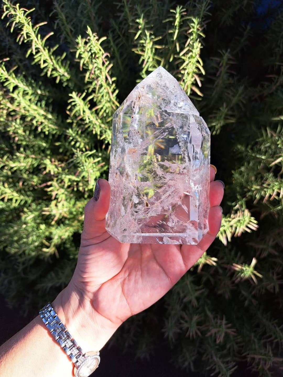 1.39 Lb Clear Quartz Crystal Point. 4.6 Inches Tall Water Clear Quartz ...