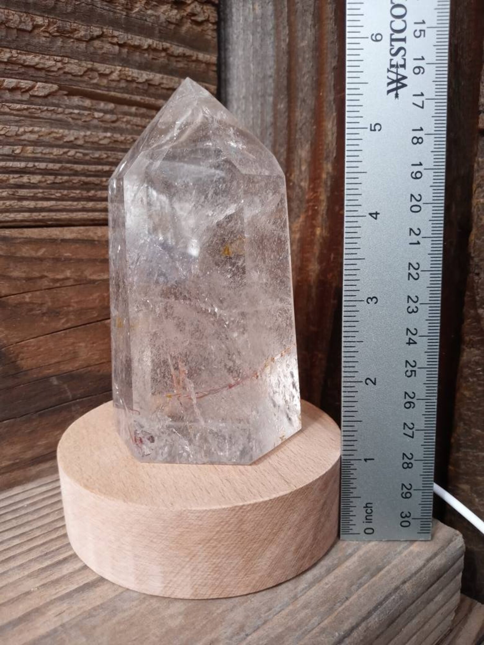 5.75 Clear Quartz Crystal Point Lamp. Polished Quartz - Etsy