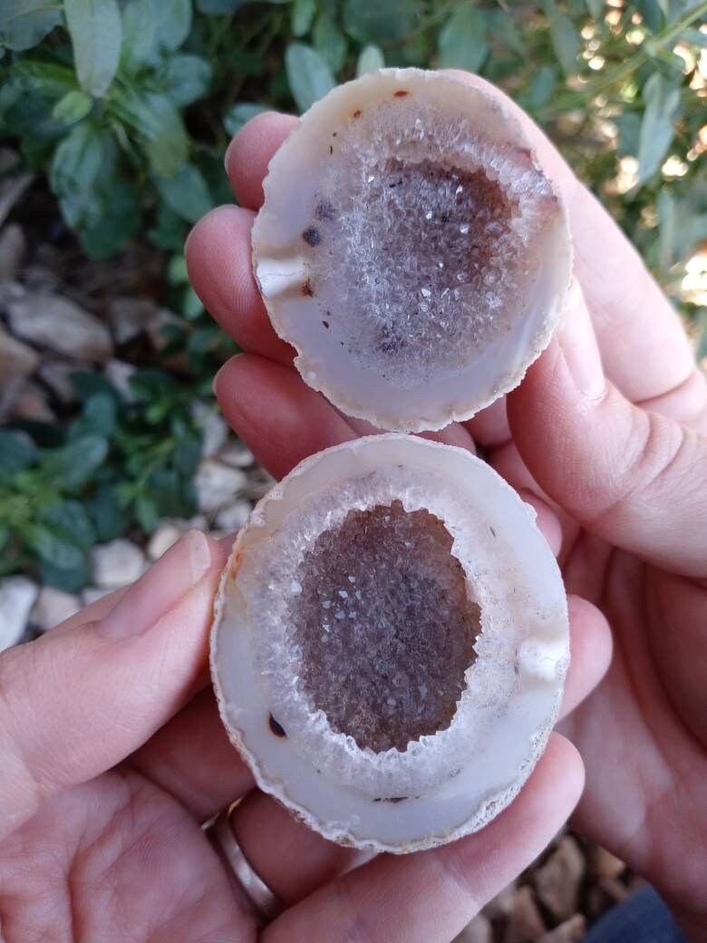 2.63 oz. Geode cut in half. Geode pair. Polished Geode with | Etsy