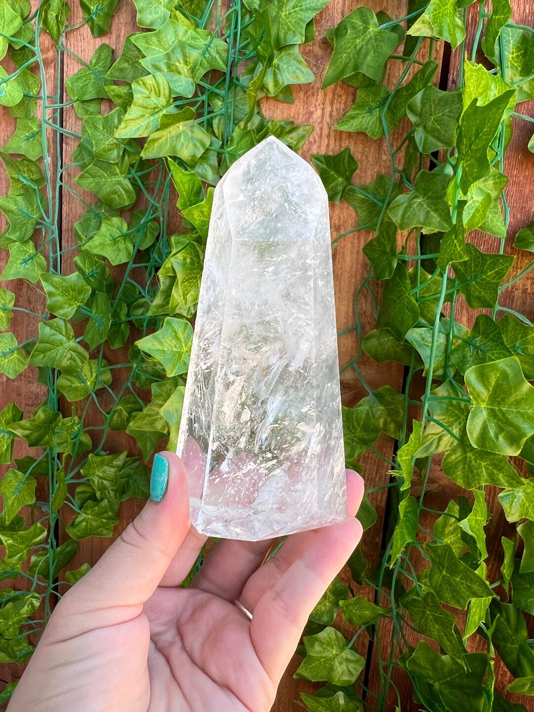 12.97 Oz. Clear Quartz Crystal Point. Polished Channeling Quartz Point ...
