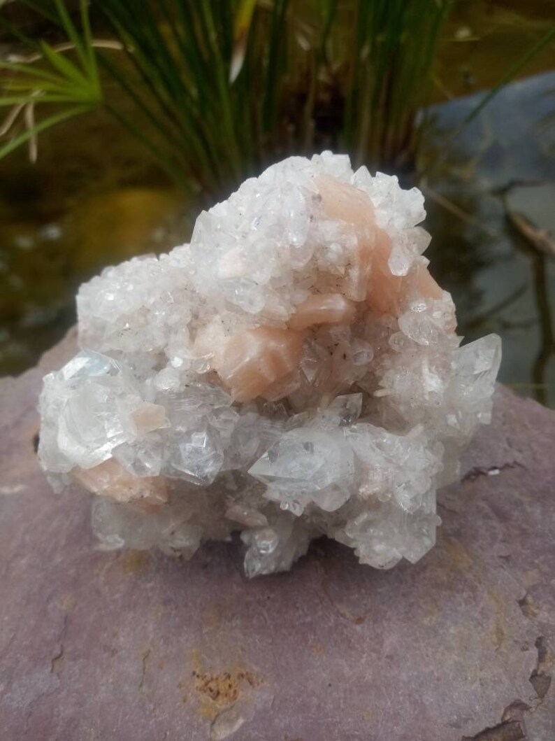 10.1 oz Apophyllite Crystal Cluster with Stilbite. Zeolite | Etsy