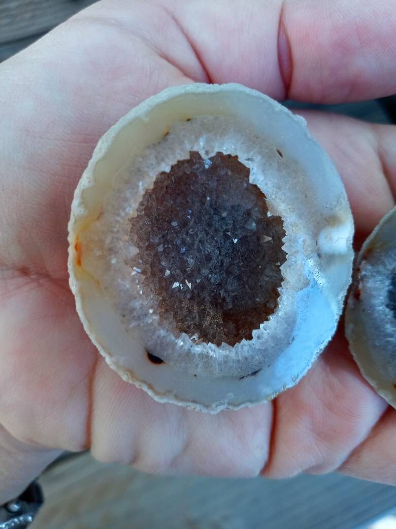 2.63 oz. Geode cut in half. Geode pair. Polished Geode with | Etsy