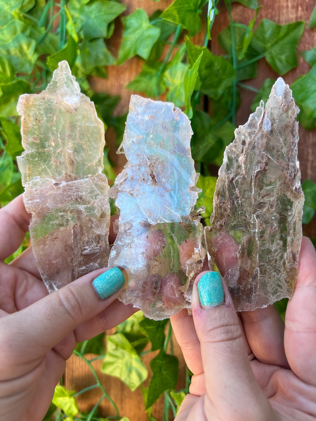 3 Piece Natural Selenite Crystal Slabs Self Collected in Southern ...