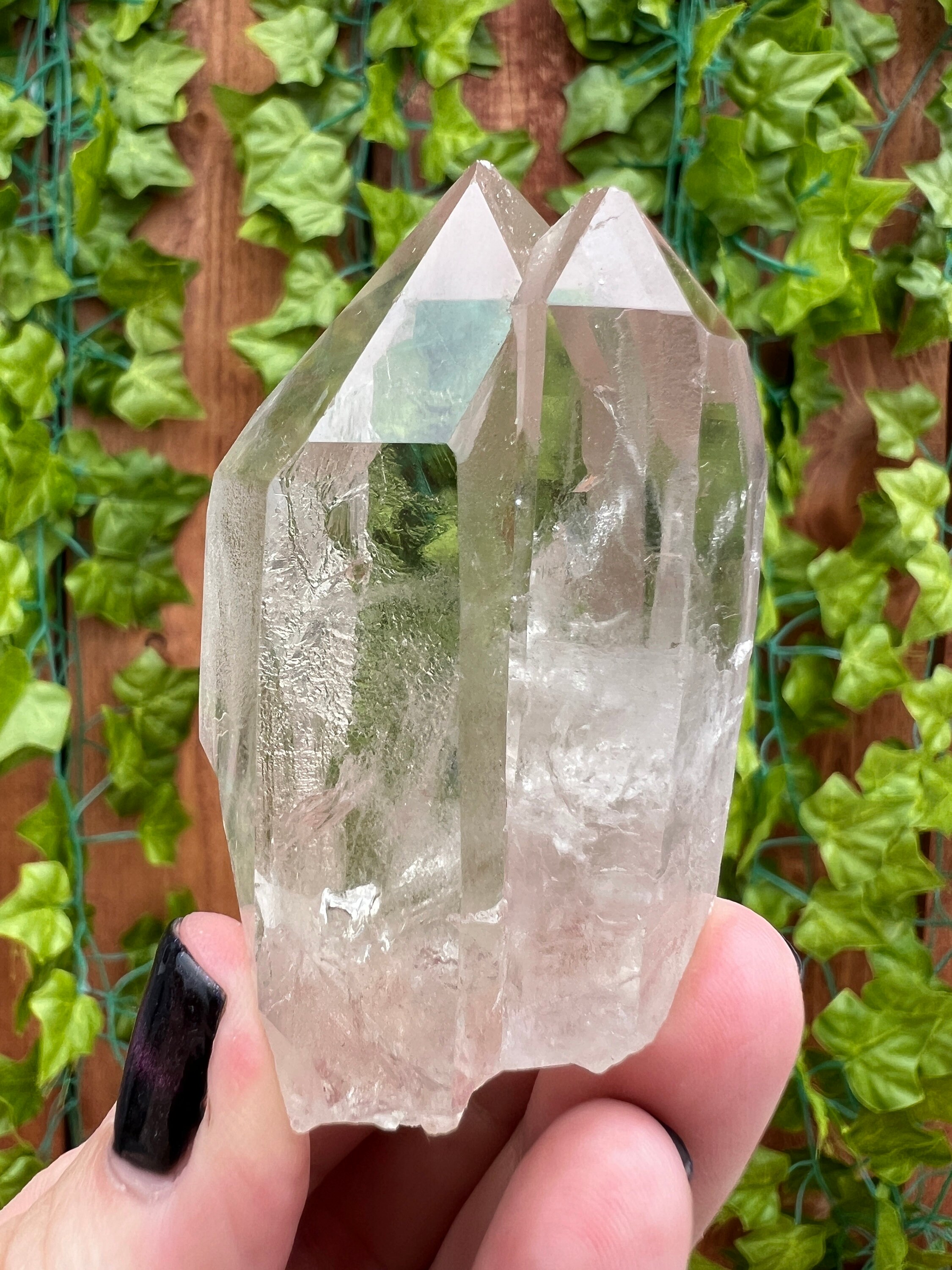 4.1 Oz Clear Twin Quartz Crystal Points Cluster With Windows From ...