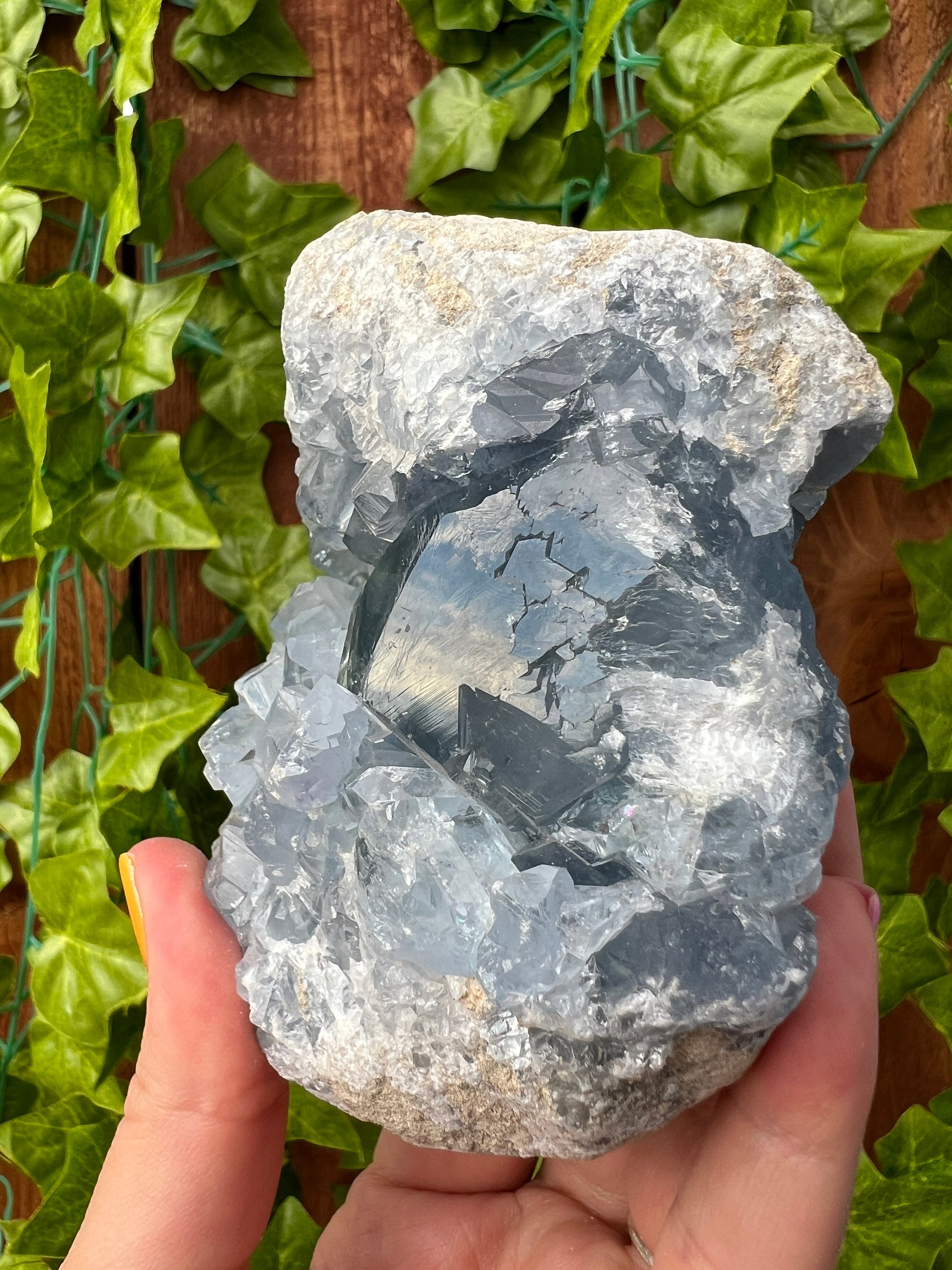 1.91 Lb Large Blue Celestite Geode Crystal Specimen. You Get This Piece ...