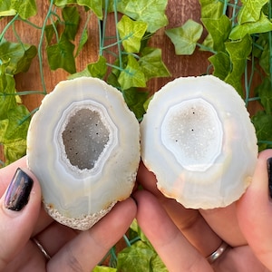 3.96 Oz. Geode Cut in Half. Geode Pair. Polished Geode With Quartz ...