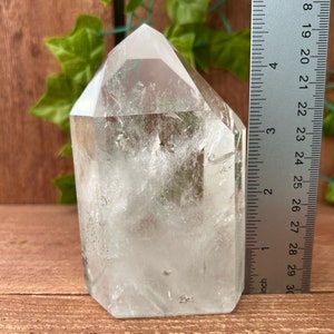 1.29 Lb Polished Quartz Crystal Point With 5 Sided Goddess Face and ...