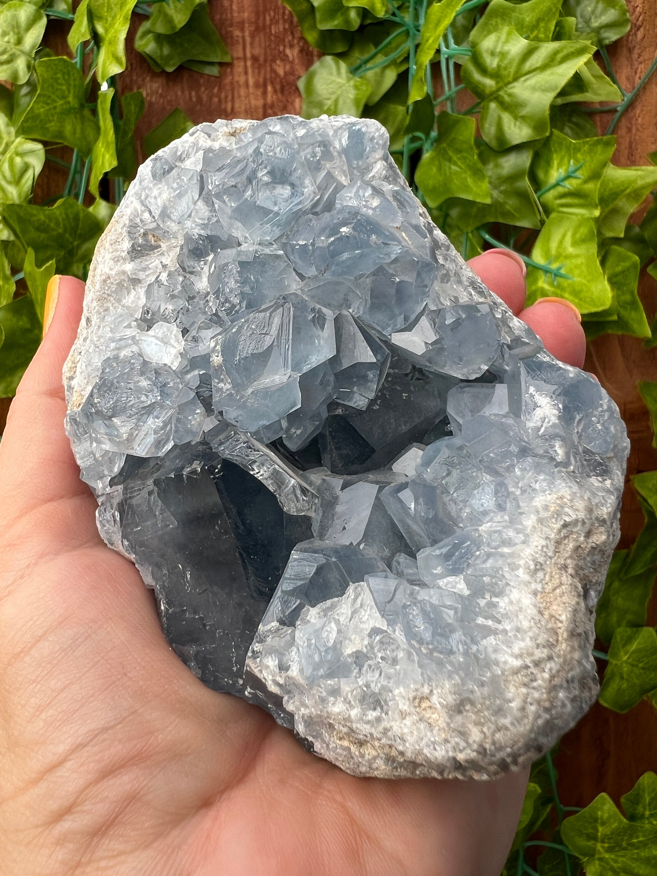 1.91 Lb Large Blue Celestite Geode Crystal Specimen. You Get This Piece ...