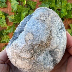 3.75. Large Blue Celestite Egg Geode. Polished Geode Crystal Cluster ...