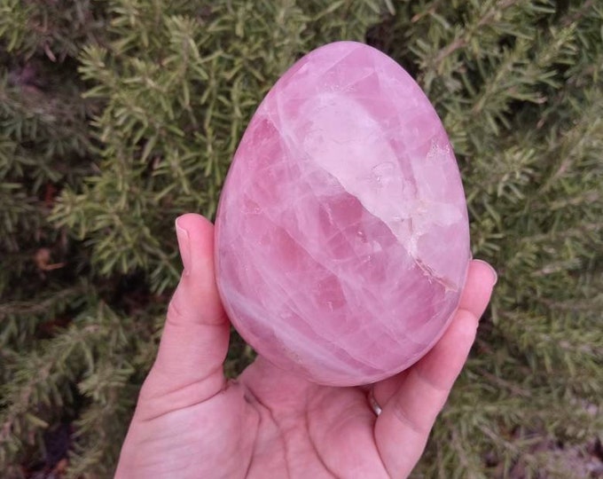 1.36 Lb Rose Quartz Crystal Egg. 3.5 Inch. Polished Rose Quartz Crystal ...
