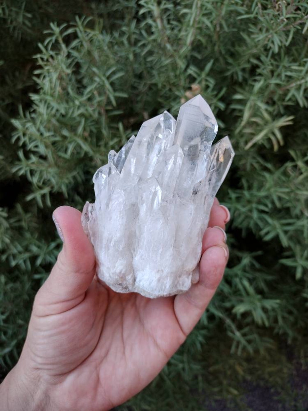 9 Oz Clear Quartz Crystal Points Cluster From Madagascar. You Get This ...