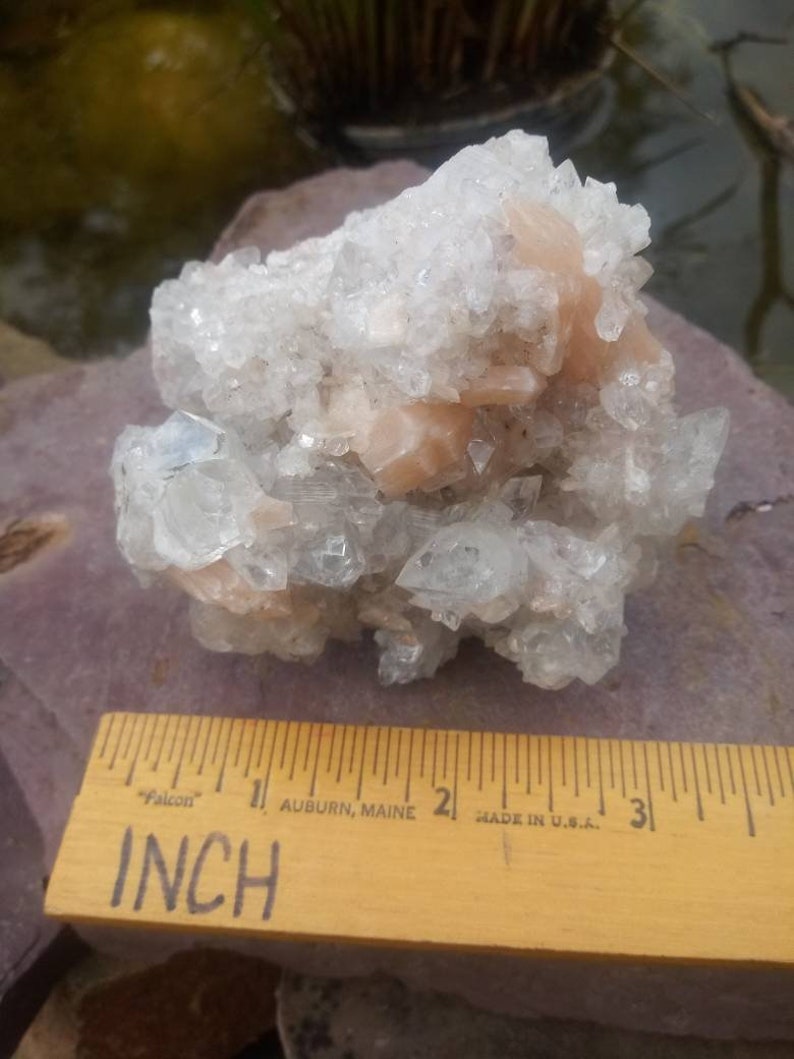 10.1 oz Apophyllite Crystal Cluster with Stilbite. Zeolite | Etsy
