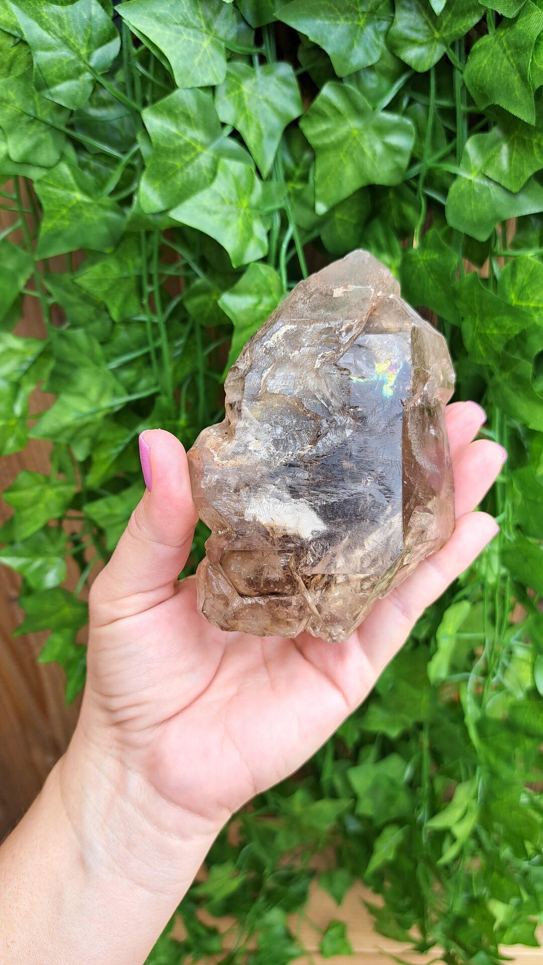 1.29 Lb Smoky Elestial Quartz Crystal. Double Terminated Elestial ...