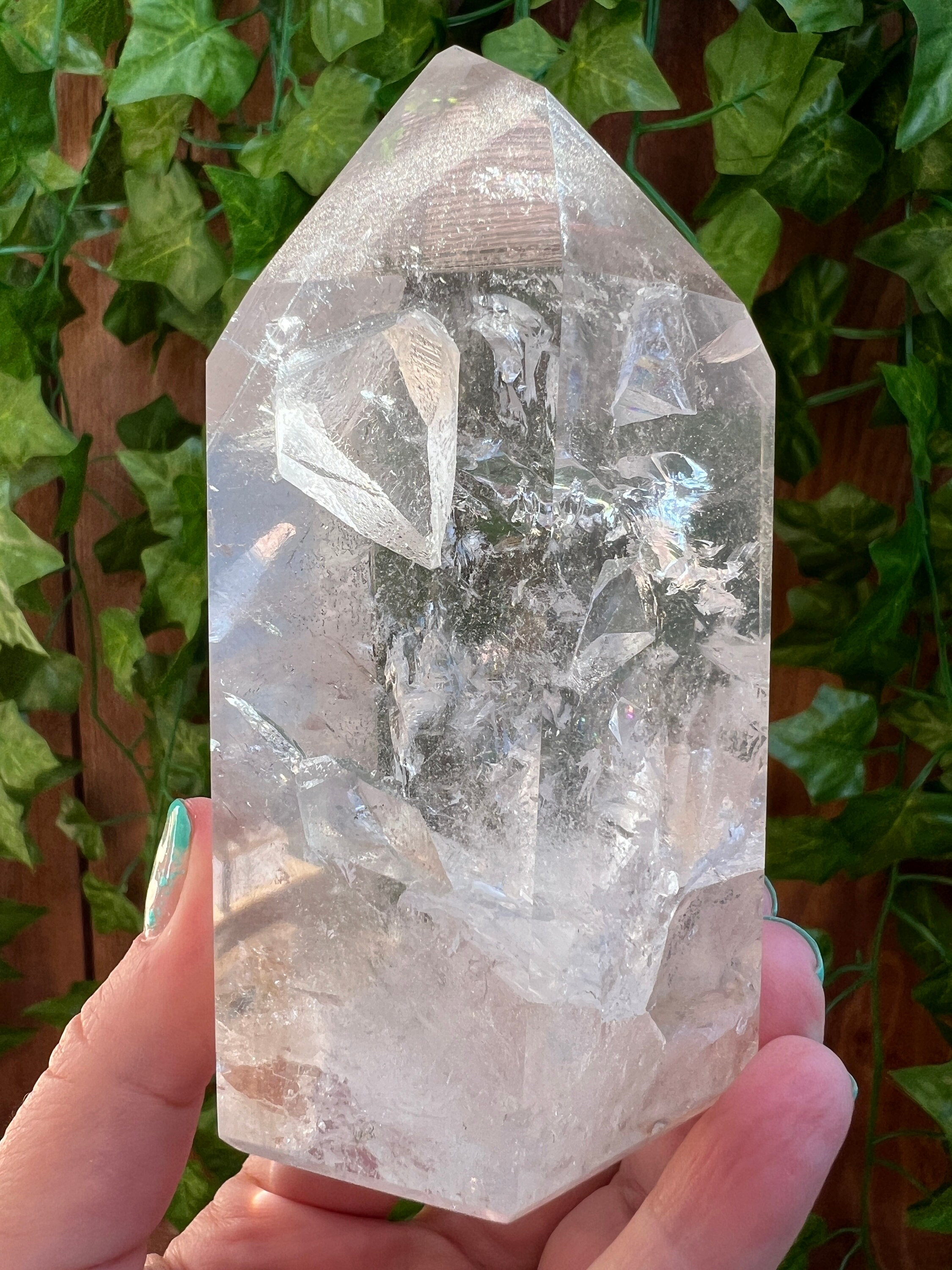 1.32 Lb. Clear Quartz Crystal Point. Polished Channeling Quartz Point ...